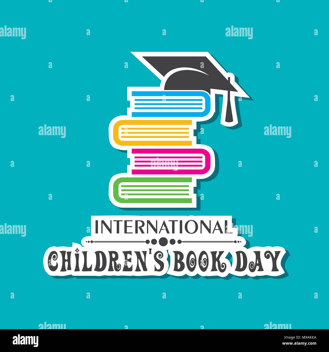 Vector illustration of International Children's book day poster ...