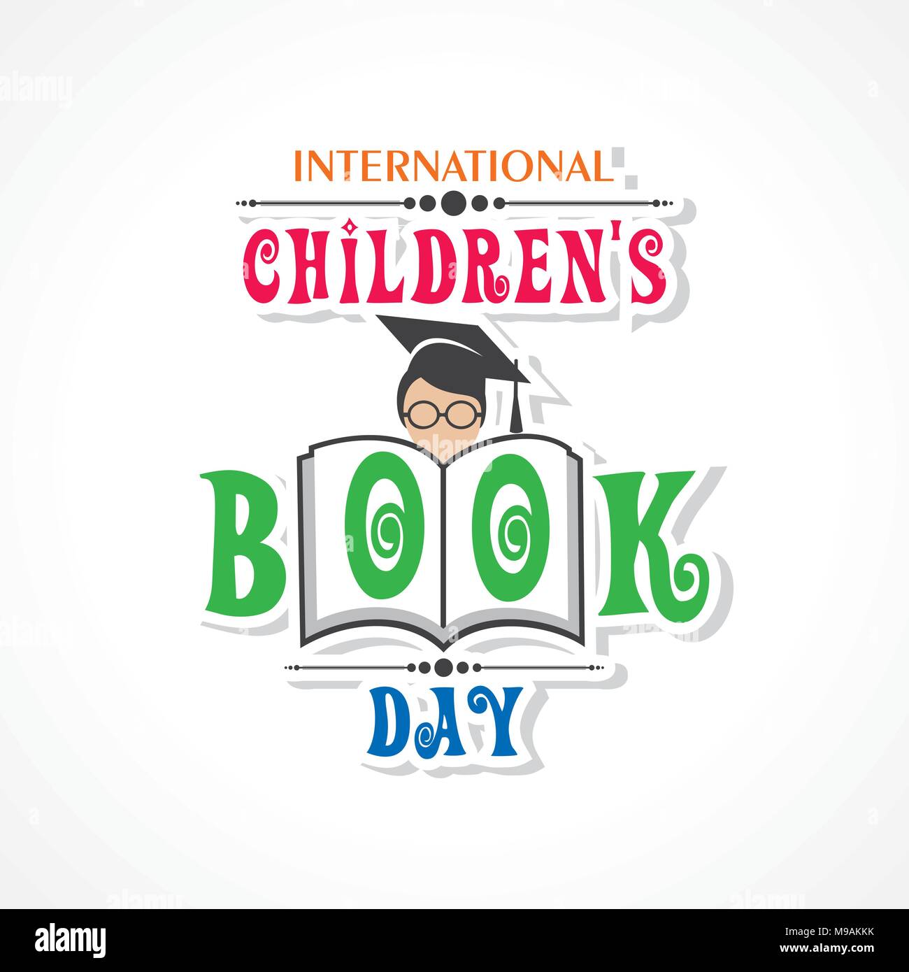 Vector illustration of International Children's book day poster ...