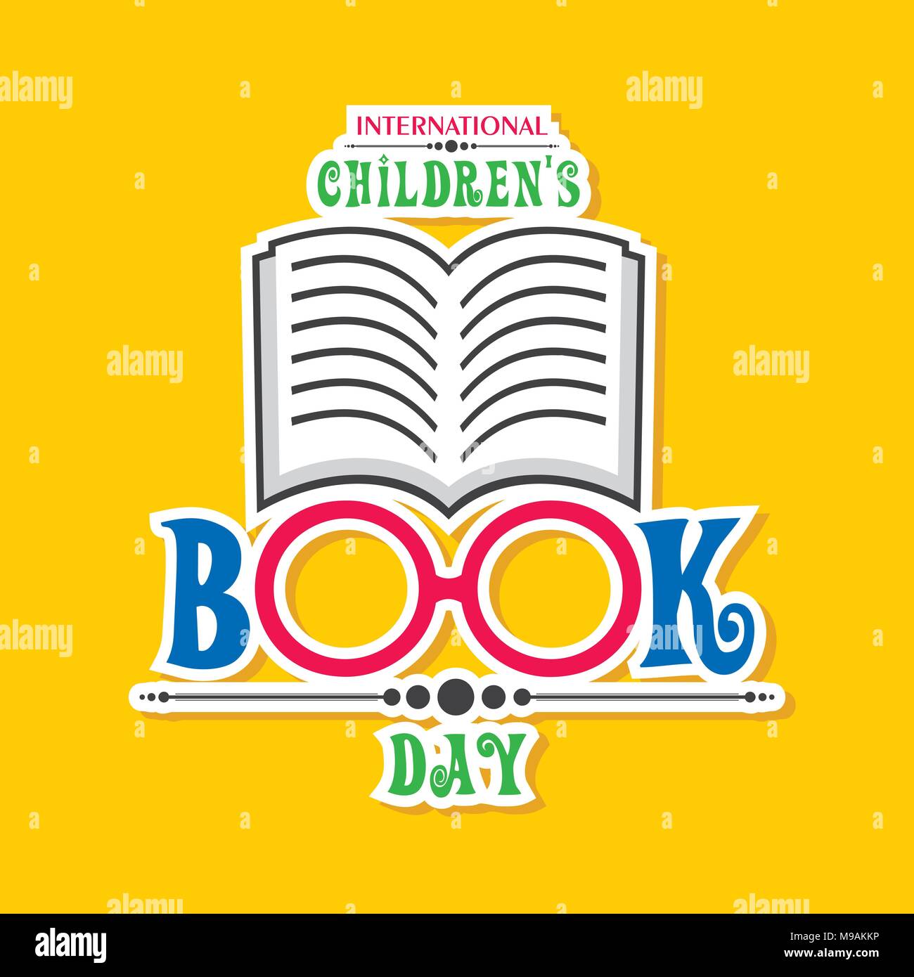 Vector illustration of International Children's book day poster ...
