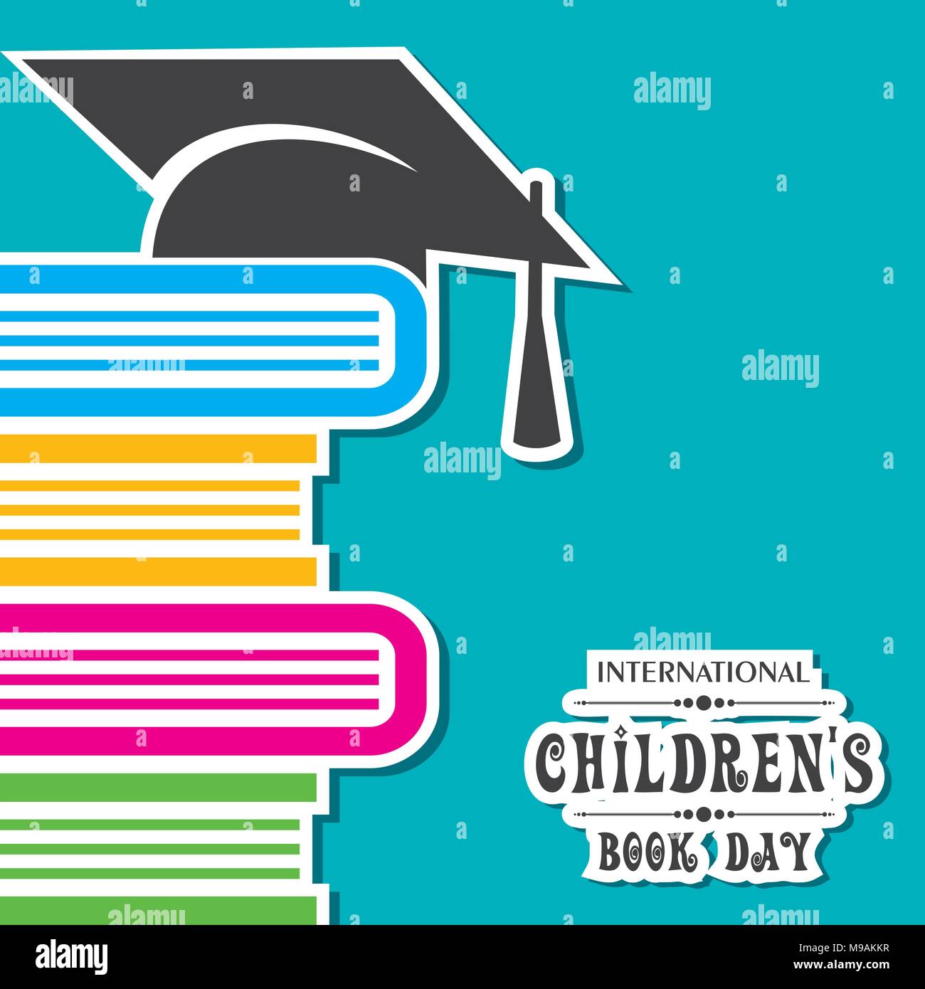 Vector illustration of International Children's book day poster ...