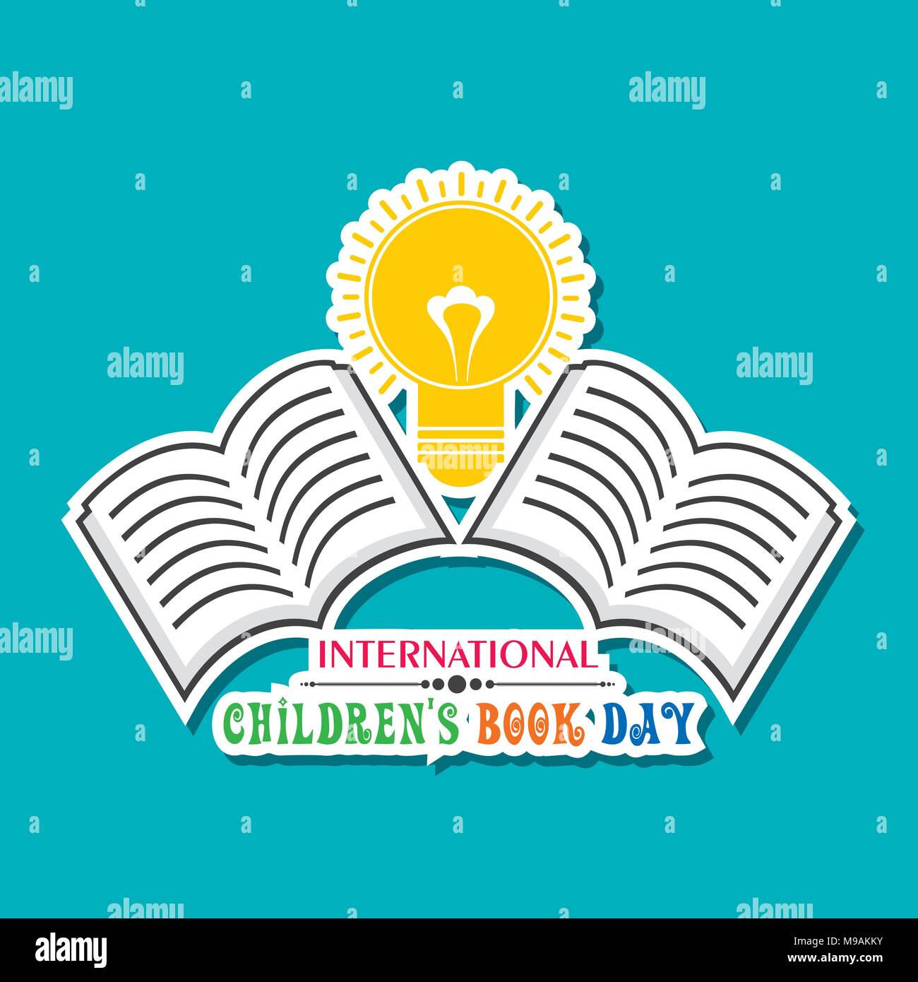 Vector illustration of International Children's book day poster ...