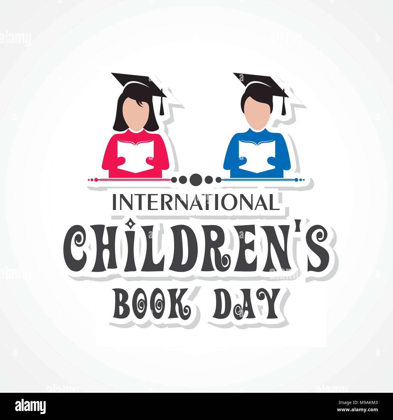 Vector illustration of International Children's book day poster ...