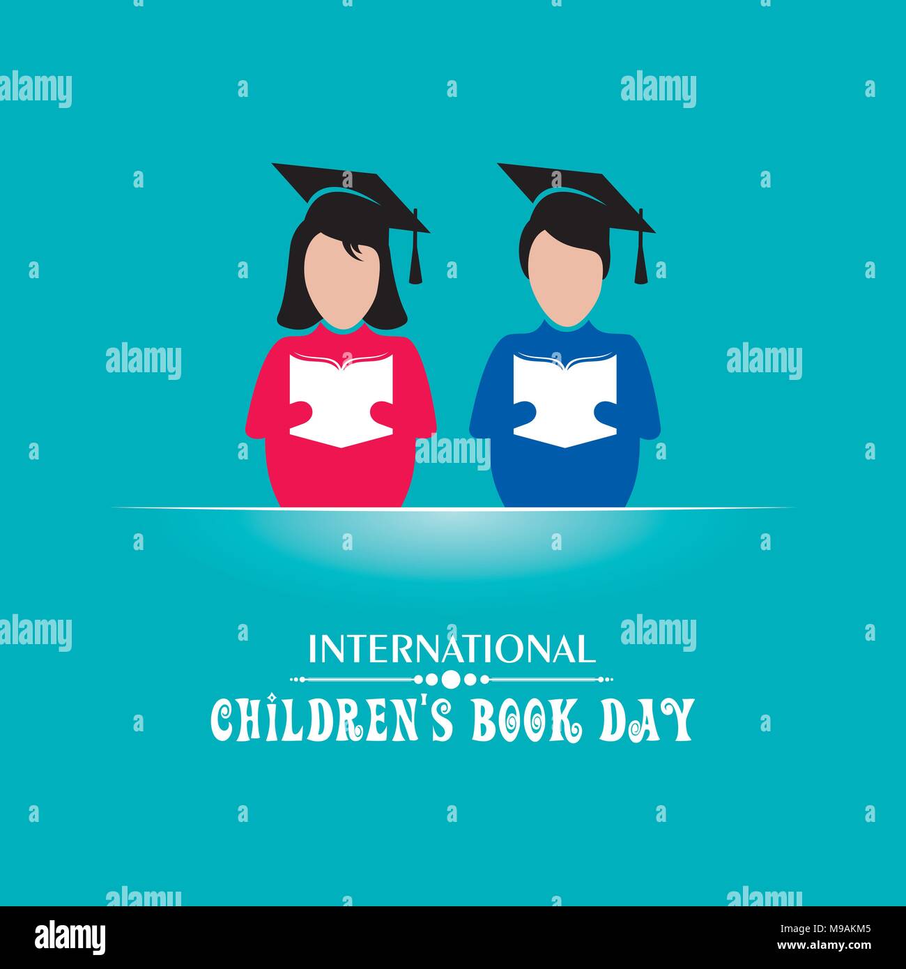 Vector illustration of International Children's book day poster ...