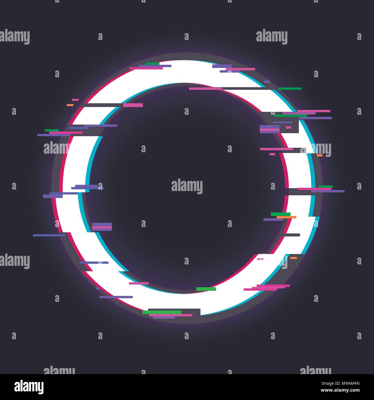Glitched circle frame Stock Vector Image & Art - Alamy