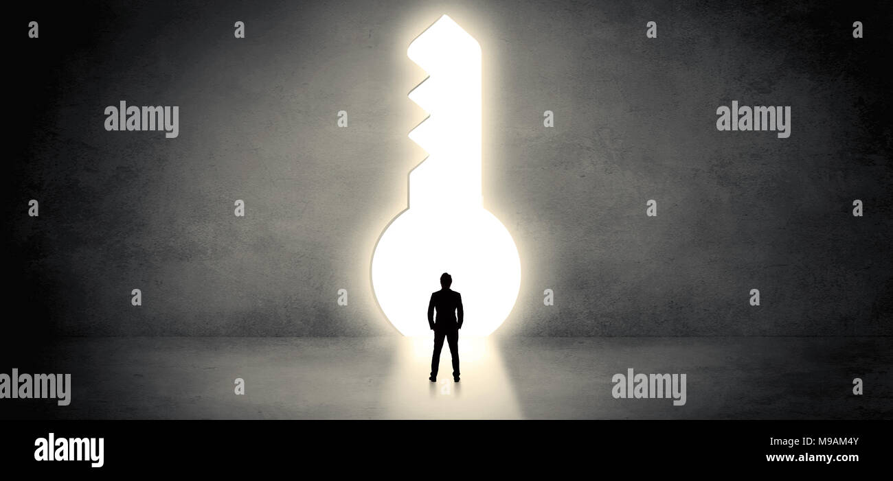 Businessman standing in front of keyhole hi-res stock photography and ...
