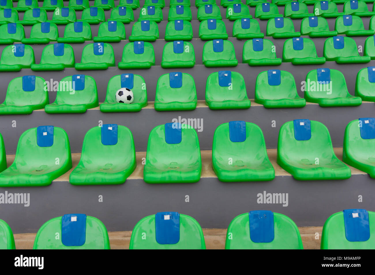 Chairs on the soccer field Stock Photo - Alamy