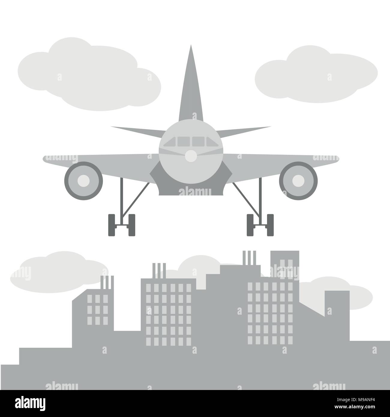 Commercial plane city Stock Vector Images - Alamy