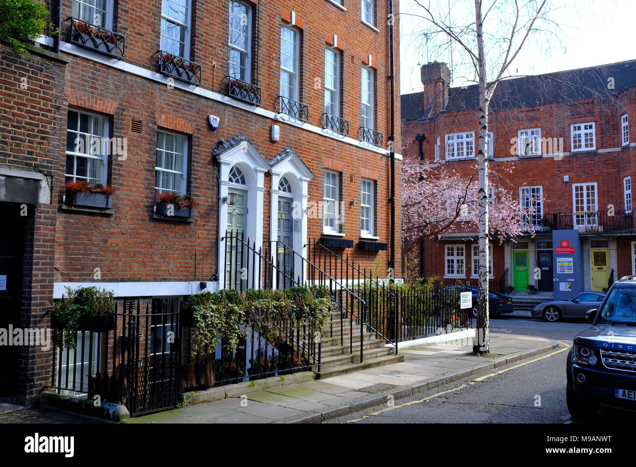Wesley Street - London W1 traditional London town houses Stock Photo ...