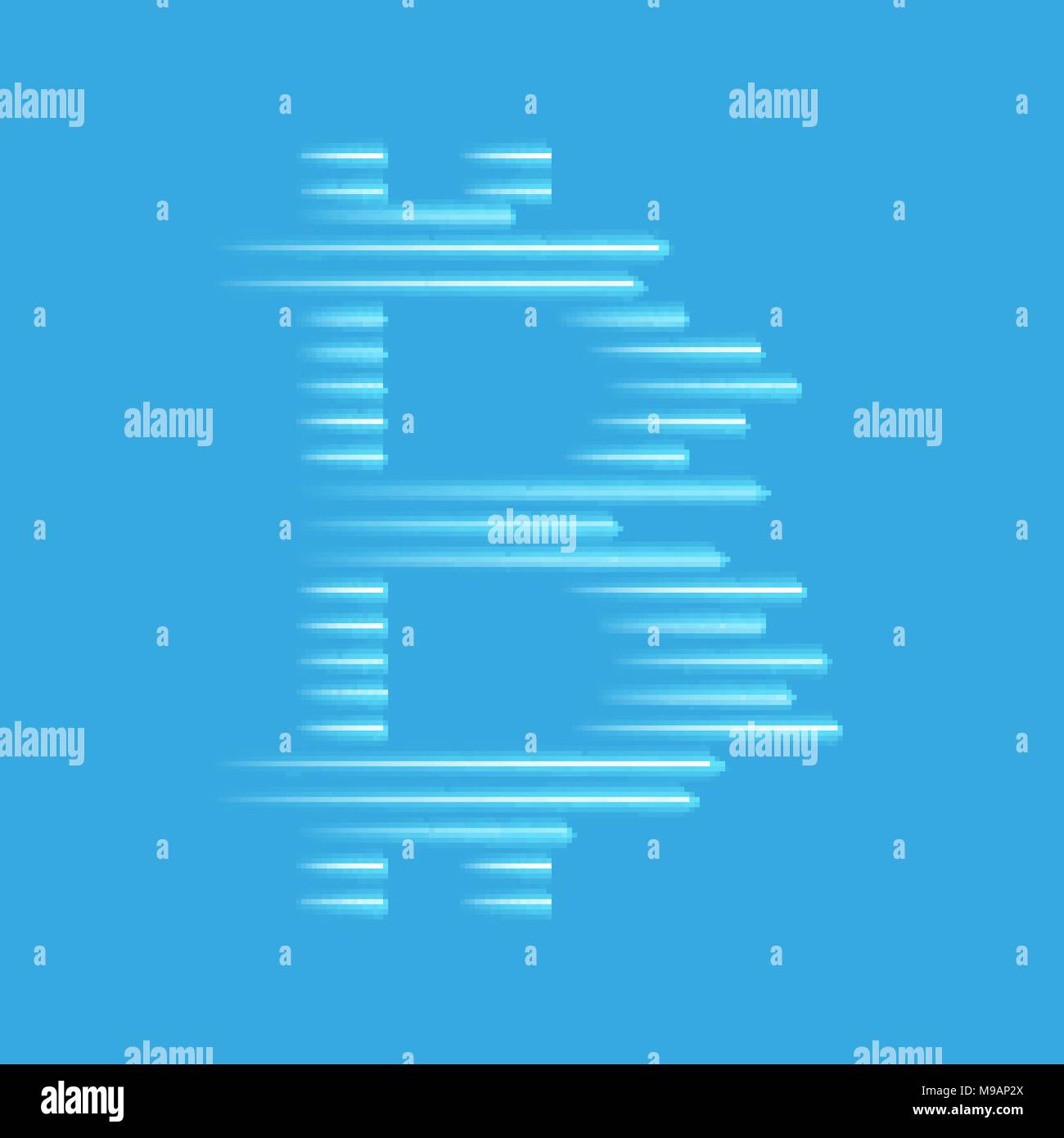 Digital bitcoins symbol with light effect and speed glow lines on yellow backgraund Stock Vector ...