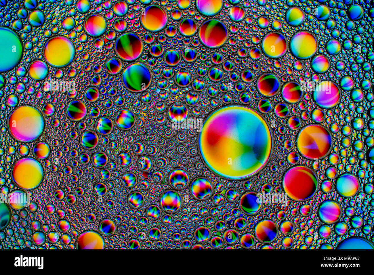 Colorful abstract oil bubbles in water Stock Photo - Alamy