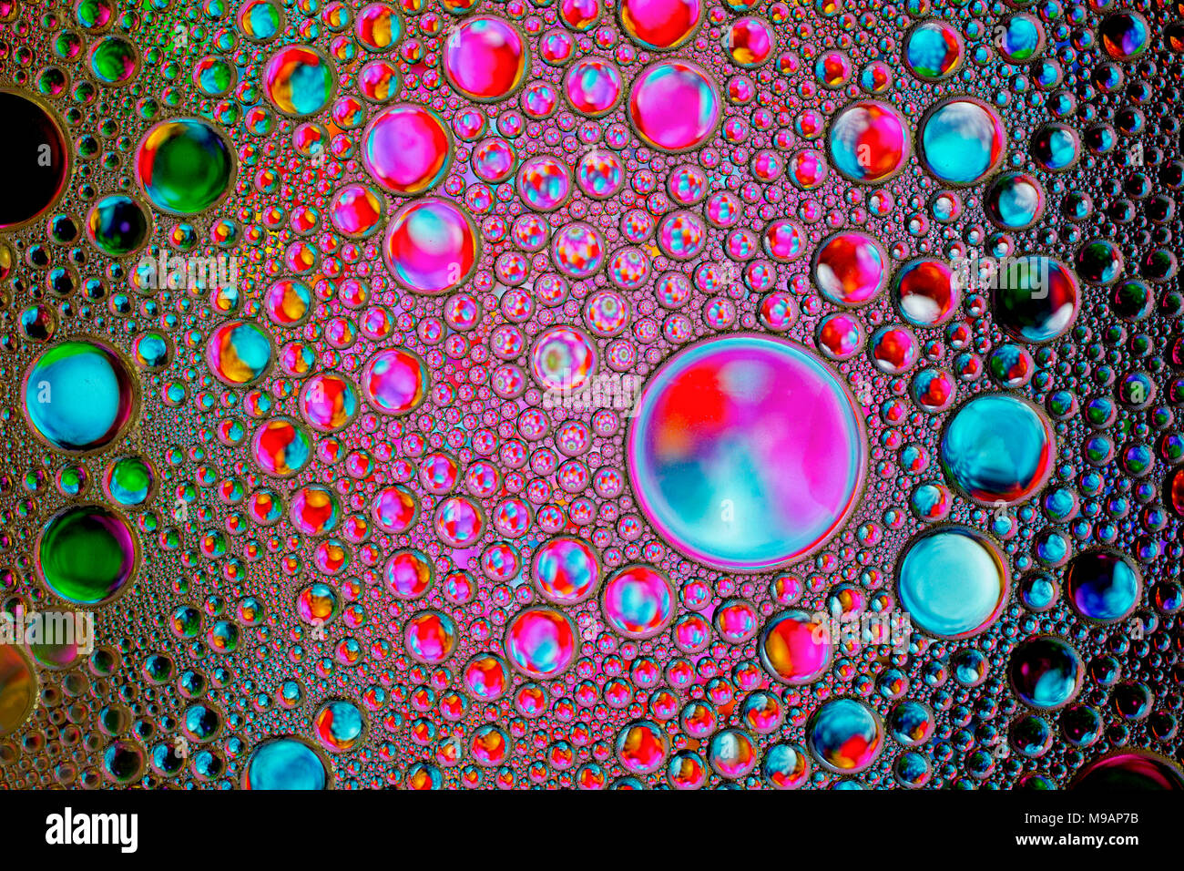Colorful abstract oil bubbles in water Stock Photo - Alamy