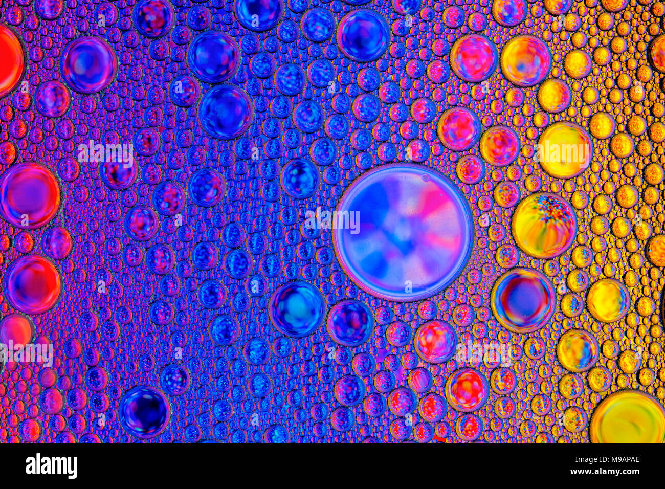 Colorful abstract oil bubbles in water Stock Photo - Alamy