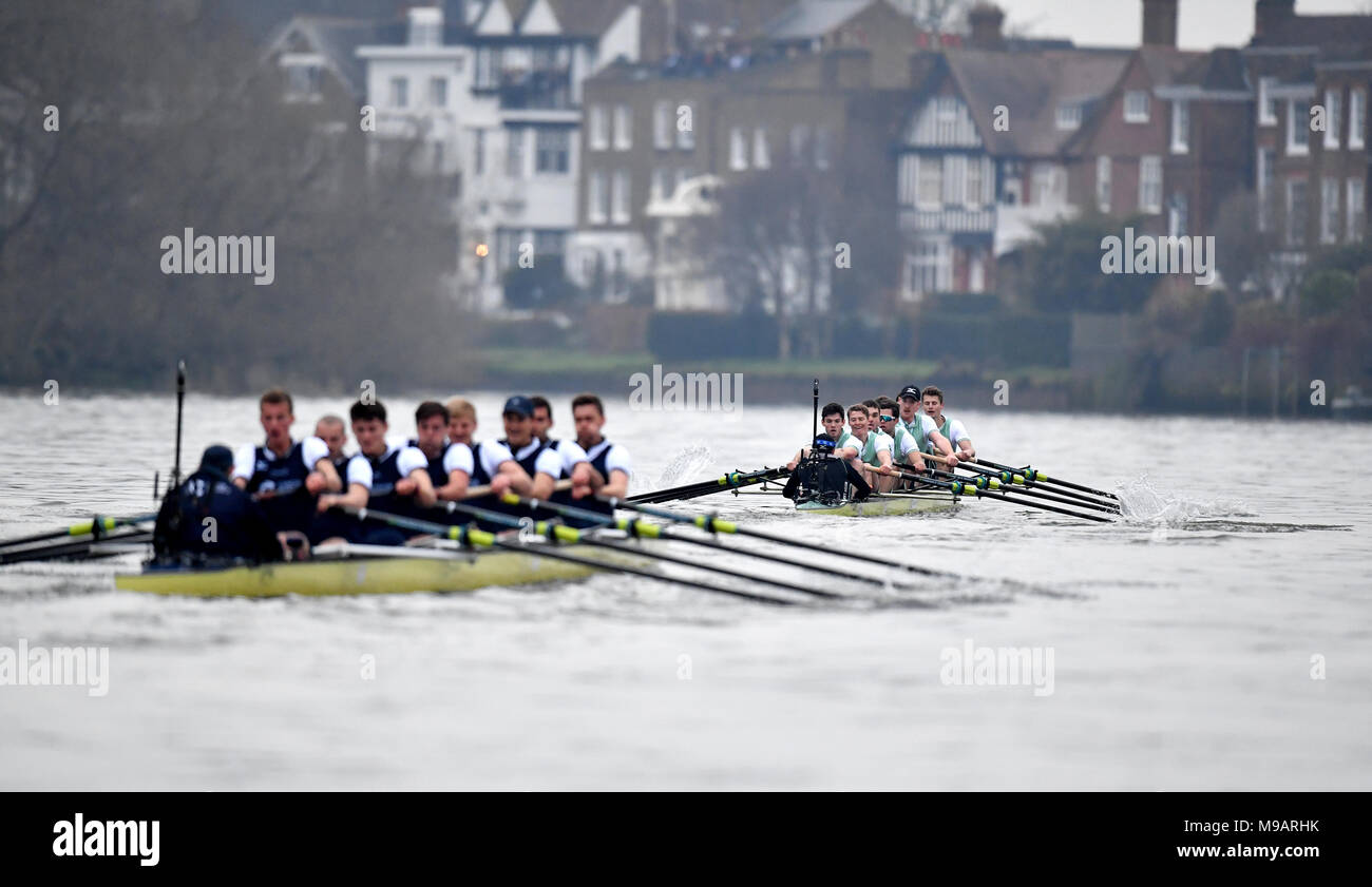 Cambridge University Boat Club (right) and Oxford University Boat Club ...