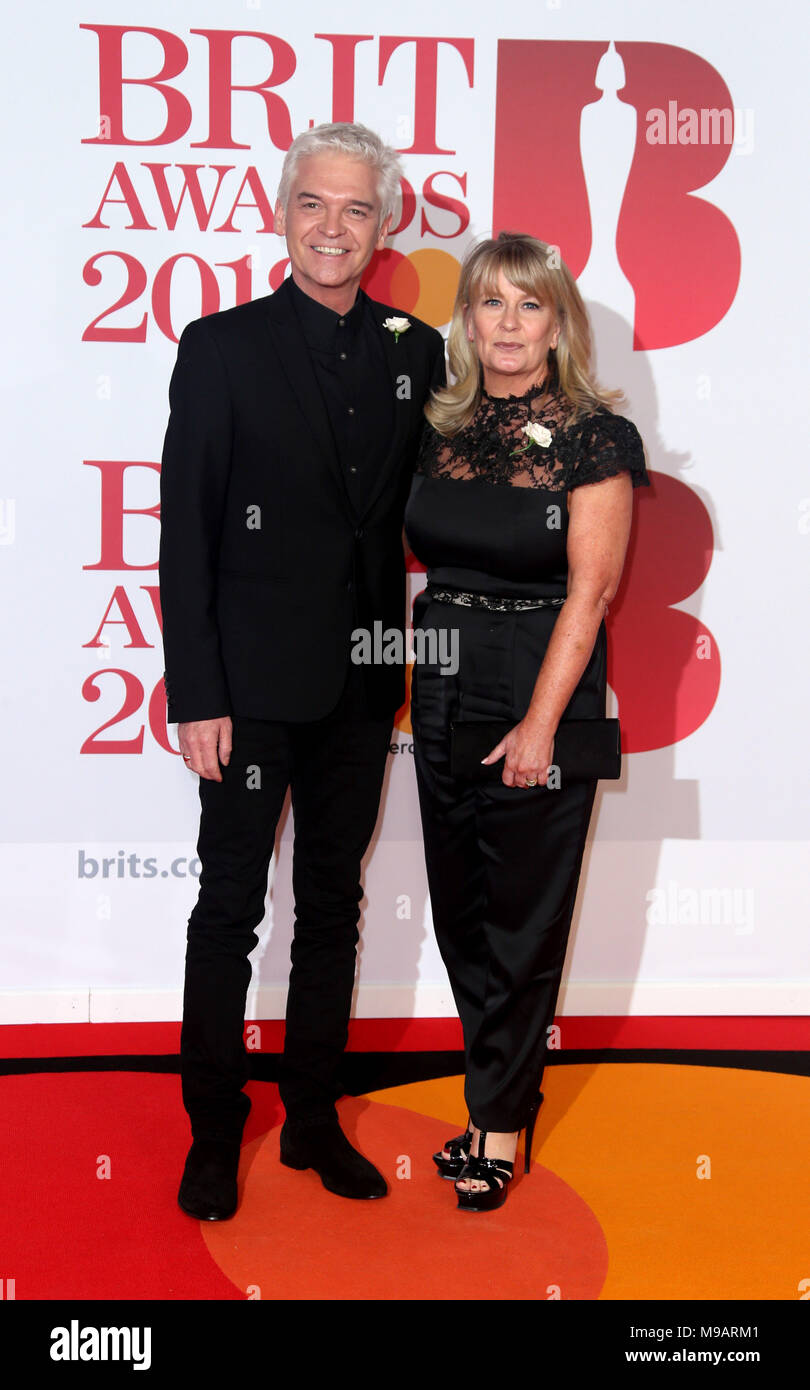 The BRIT Awards 2018 - Arrivals Featuring: Phillip Schofield, Stephanie ...