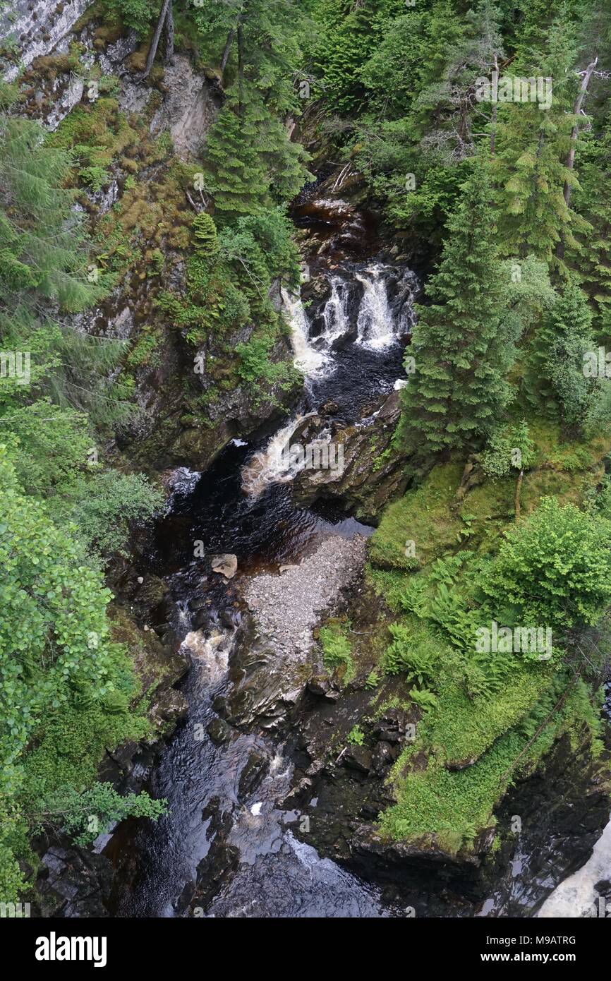 Overhead view of Plodda Falls, a popular tourist attraction located ...