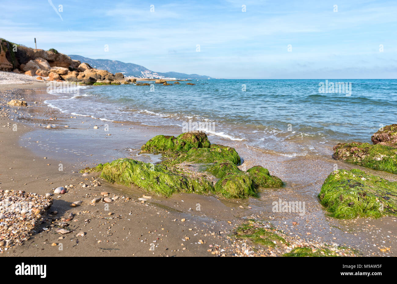 The Mediterranean coast a sunny day in Alcocebre Stock Photo - Alamy
