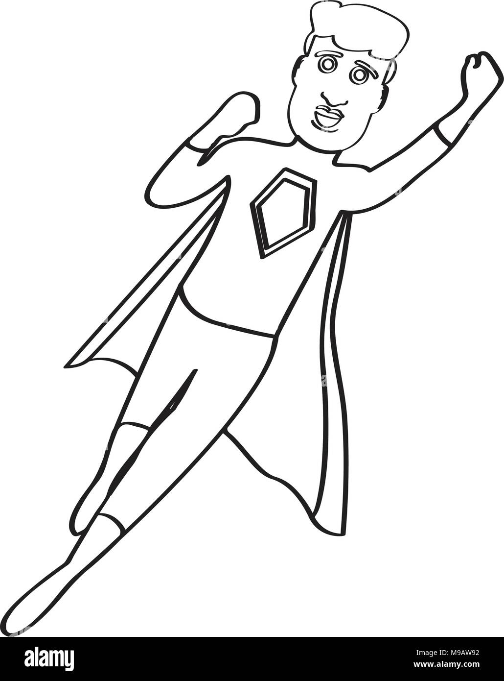 Male superhero cartoon character sketch Stock Vector Image & Art - Alamy