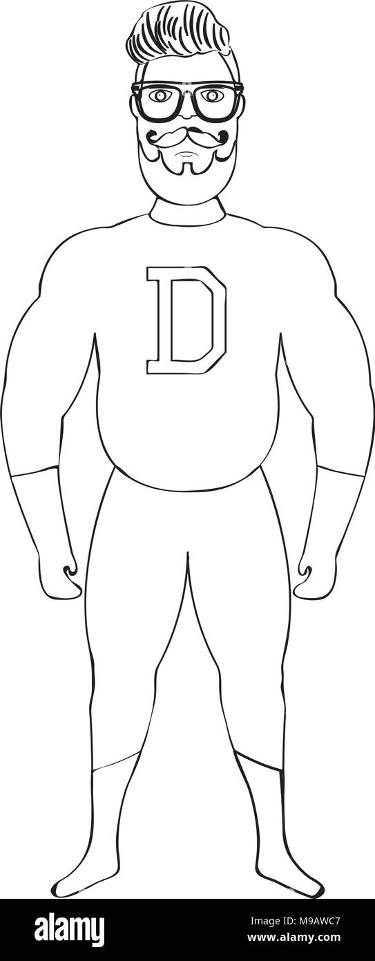 Male superhero cartoon character sketch Stock Vector Image & Art - Alamy