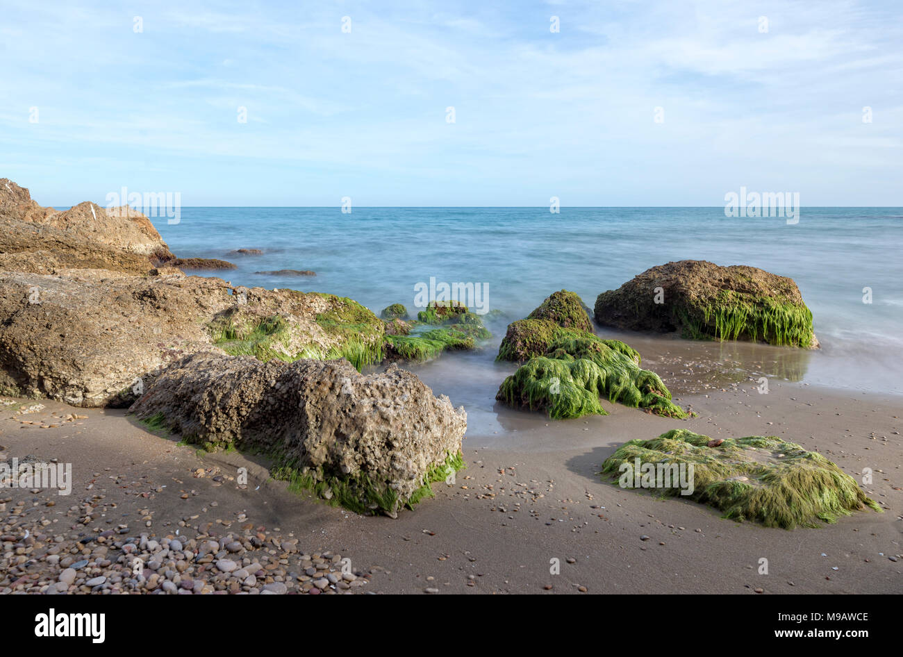 The Mediterranean coast a sunny day in Alcocebre Stock Photo - Alamy