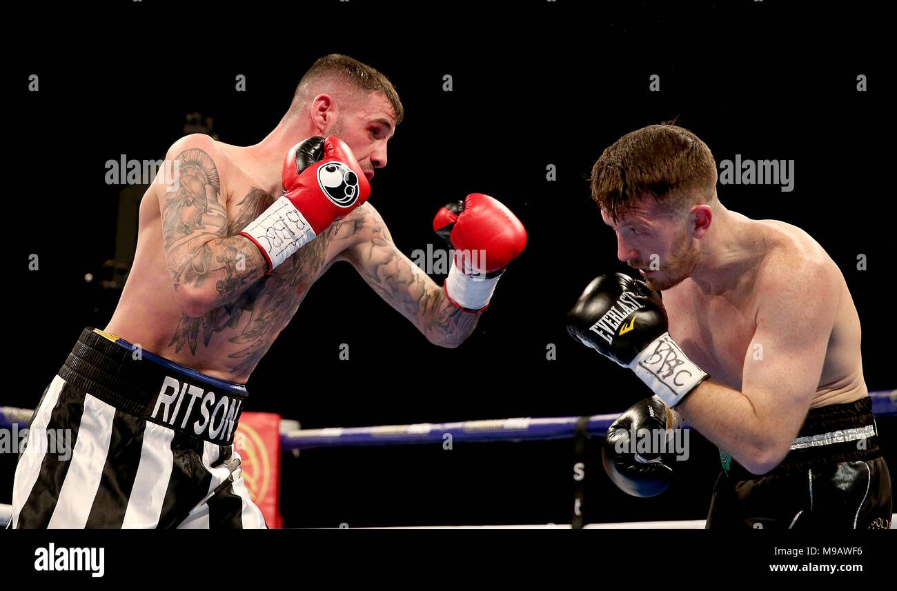 Lewis Ritson (left) and Scott Cardle (right) in action in the British ...