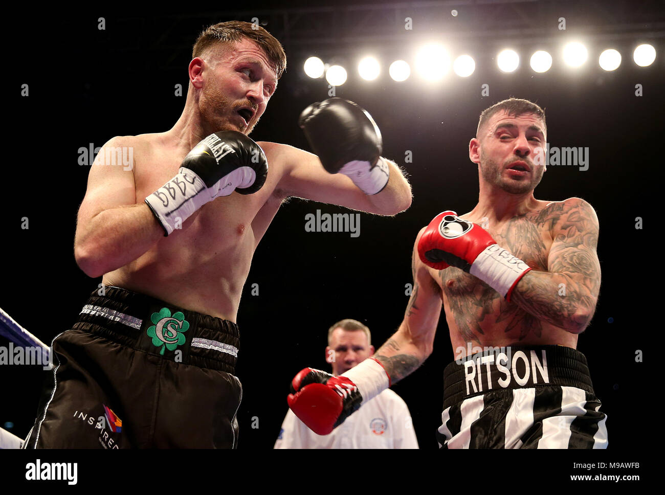Lewis Ritson (right) and Scott Cardle (left) in action in the British ...