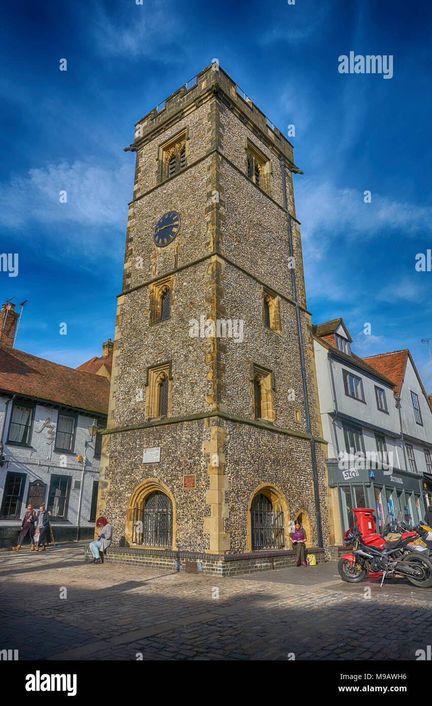 The clock tower St albans Stock Photo - Alamy