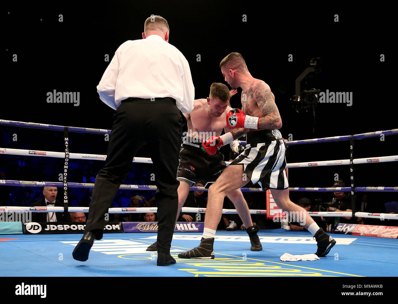 Lewis Ritson (right) against Scott Cardle (centre) in the British ...