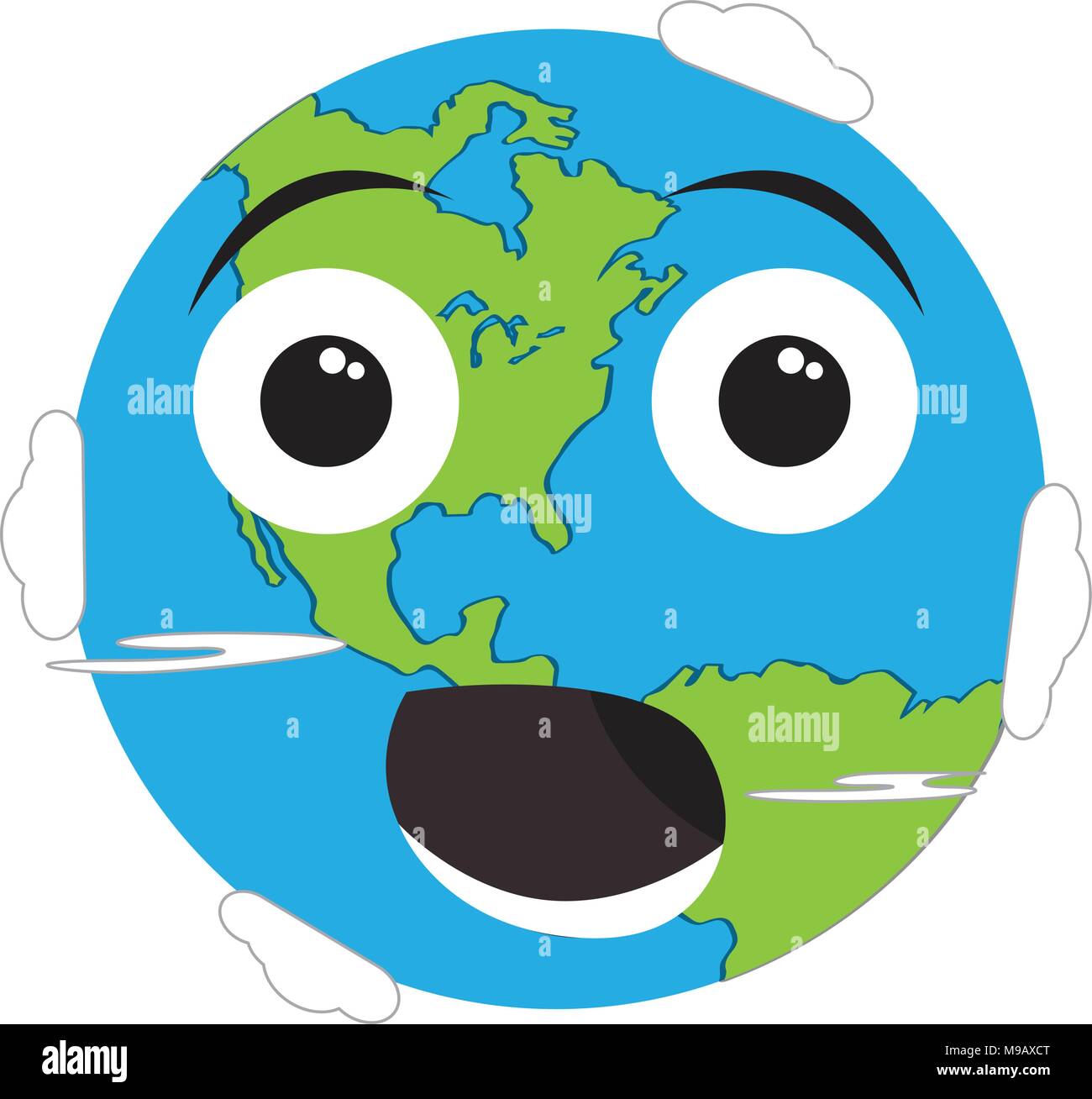 Surprised earth emote. Earth day Stock Vector Image & Art - Alamy