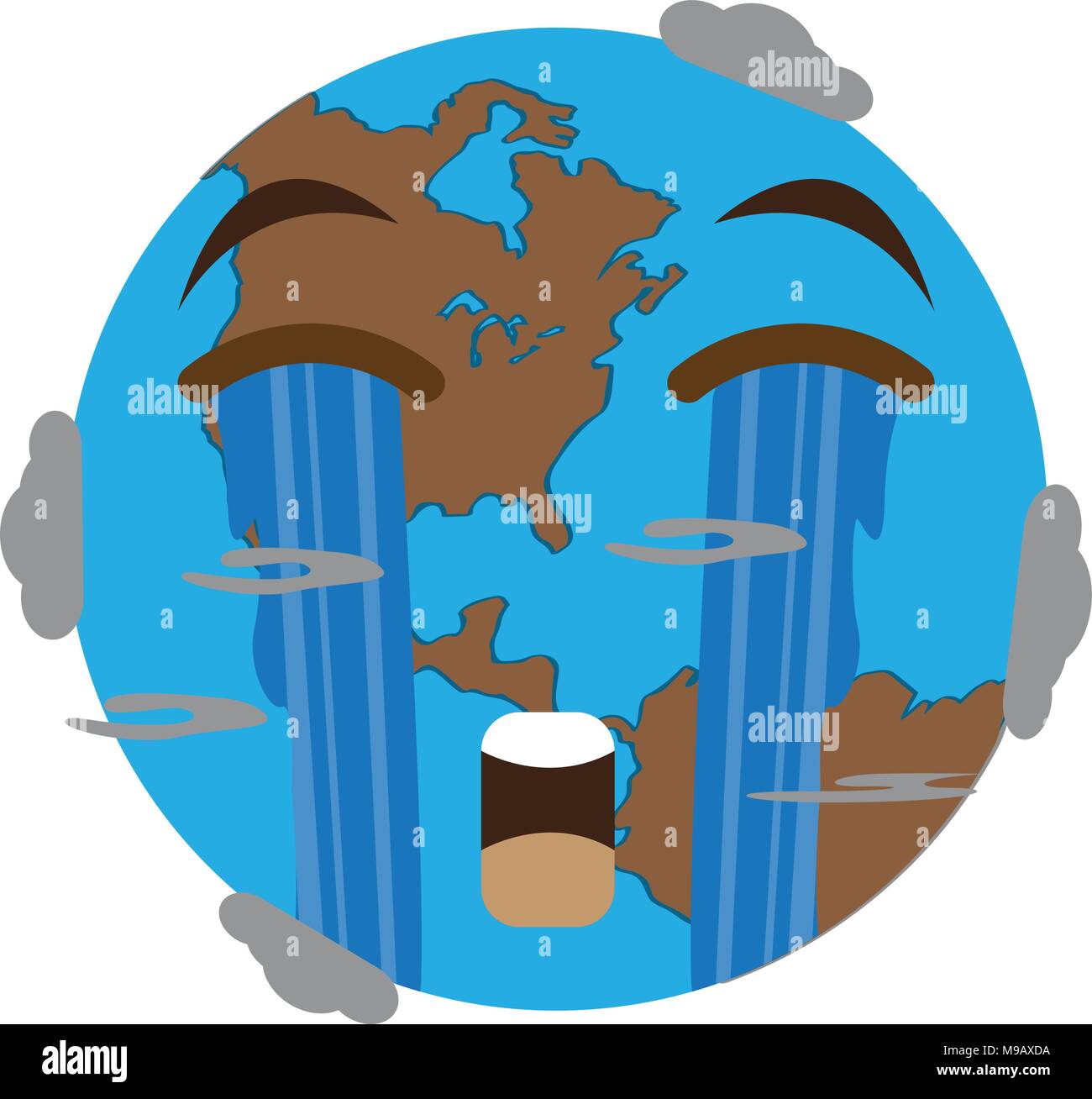 Crying earth emote. Earth day Stock Vector Image & Art - Alamy