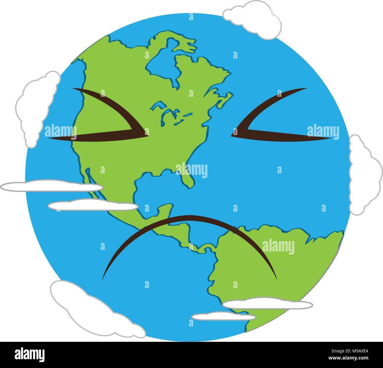 Vector Cartoon Earth Sad Emotion High Resolution Stock Photography and Images - Alamy