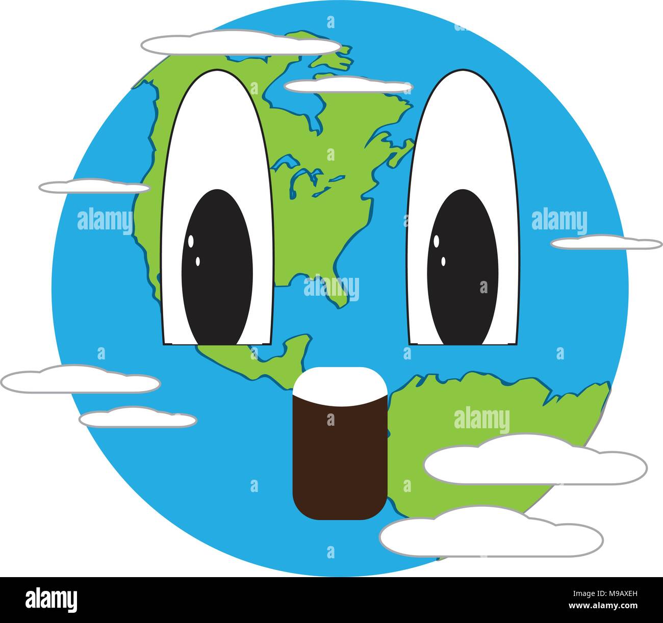 Surprised earth emote. Earth day Stock Vector Image & Art - Alamy