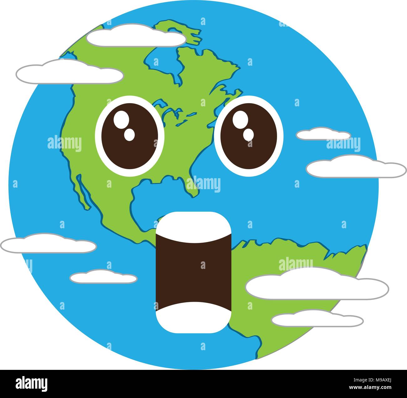 Surprised earth emote. Earth day Stock Vector Image & Art - Alamy