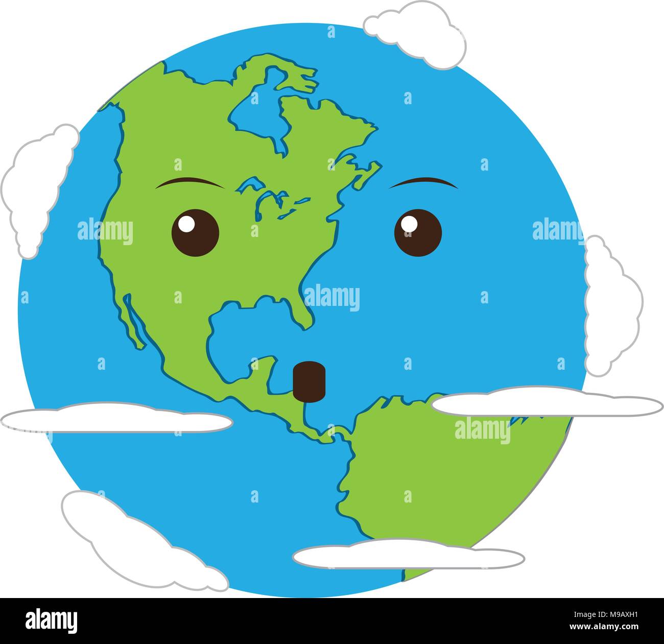 Surprised earth emote. Earth day Stock Vector Image & Art - Alamy