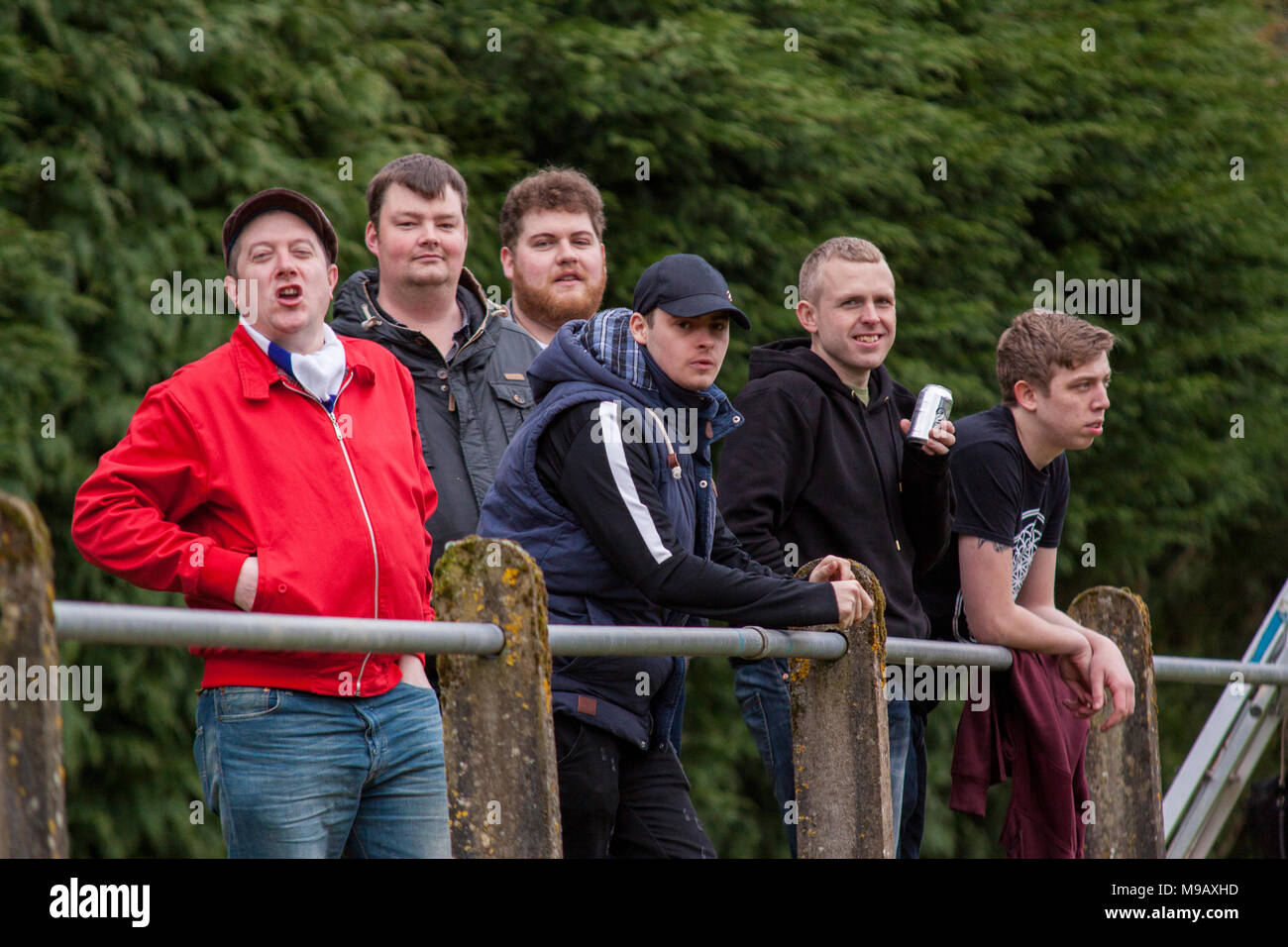 Port Talbot Town's 1901 Ultras at Goytre v Port Talbot Town Stock Photo ...