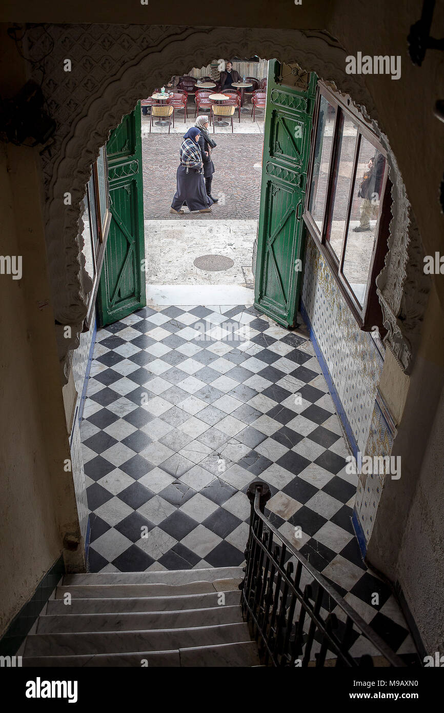 Spanish Colonial Architecture (El Ensanche), Mohamed V avenue from an ...