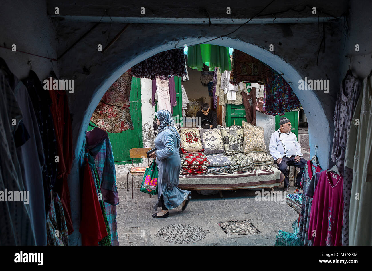 Street market, Ayuon street, medina, Tetouan, UNESCO World Heritage ...