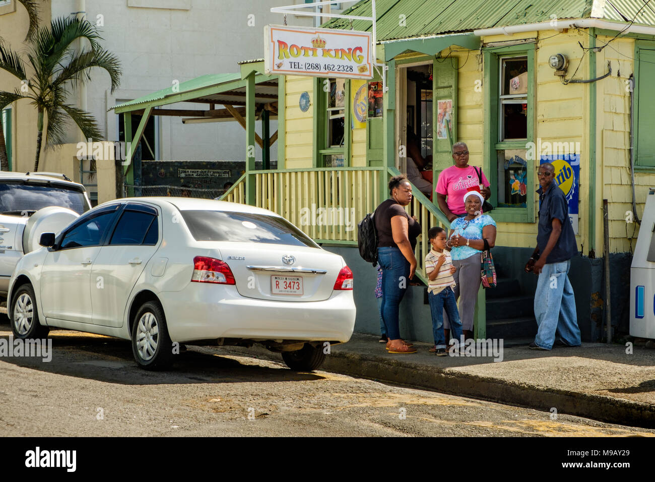 Roti King Restaurant, St. Mary's Street, St. John's, Antigua Stock ...