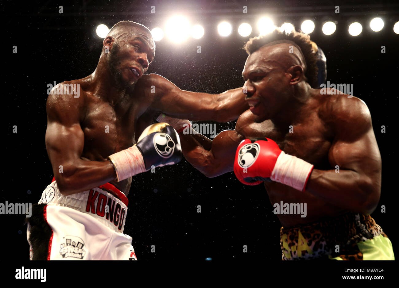 Chris Kongo (left) against Serge Ambomo (right) in the Welterweight ...