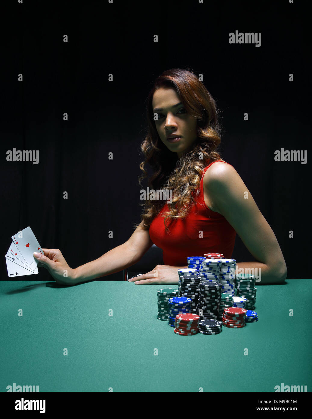 Croupier female cards hi-res stock photography and images - Alamy