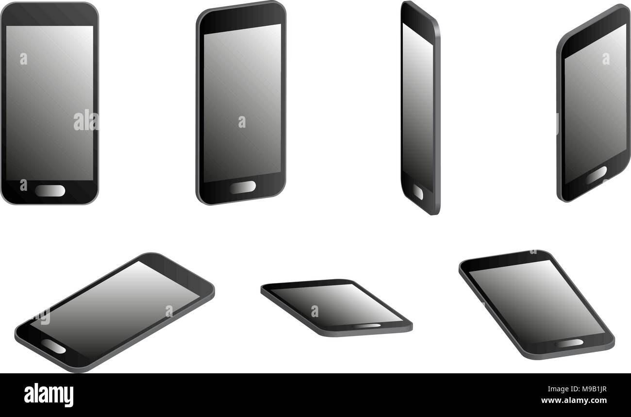 Set of smartphones in 3D, vector Stock Vector Image & Art - Alamy