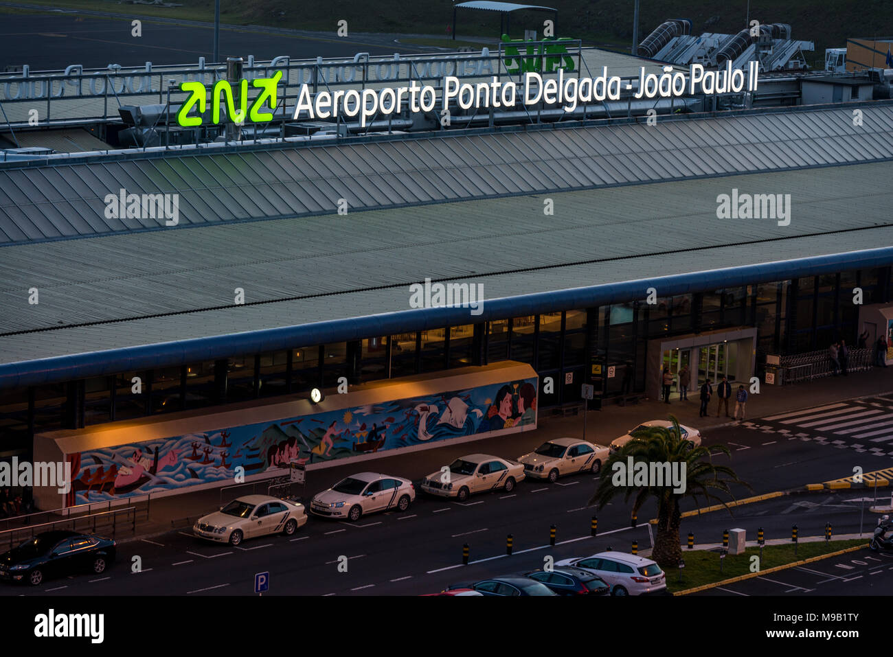 Entrance of João Paulo II Airport also named Aeroporto Ponta Delgada ...