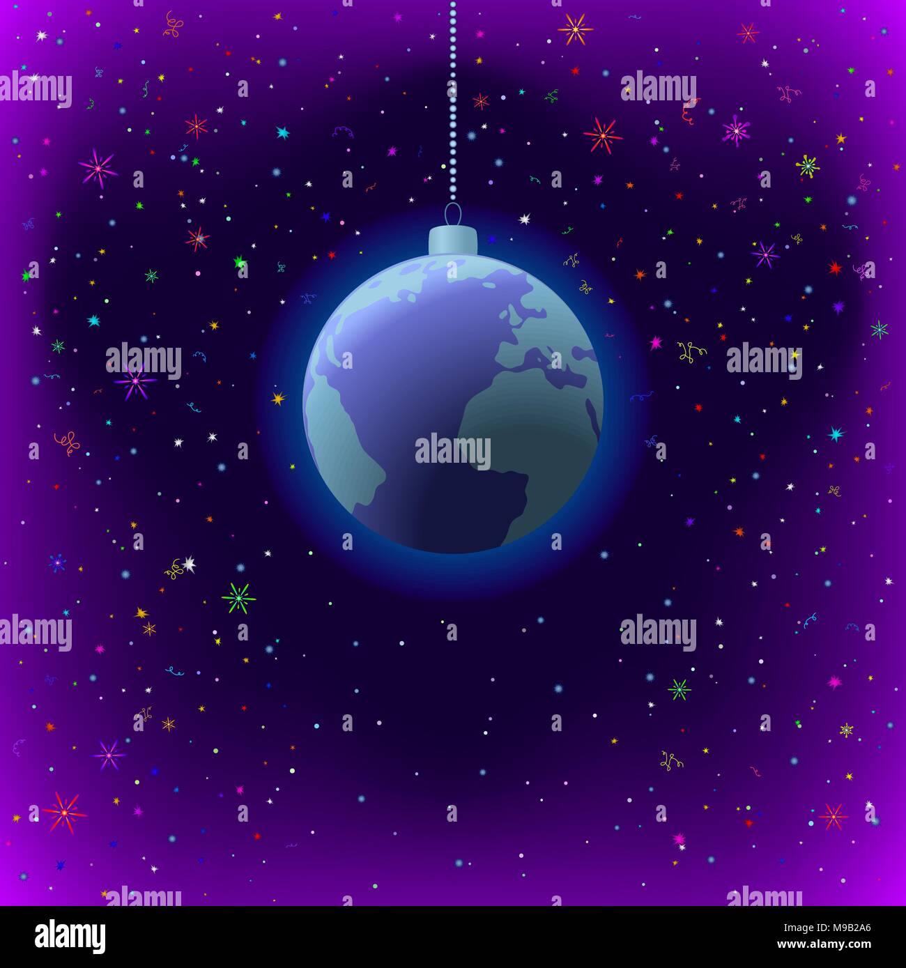Christmas background, Earth in space Stock Vector Image & Art - Alamy