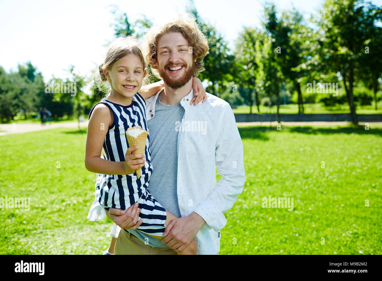 Girl with father Stock Photo - Alamy