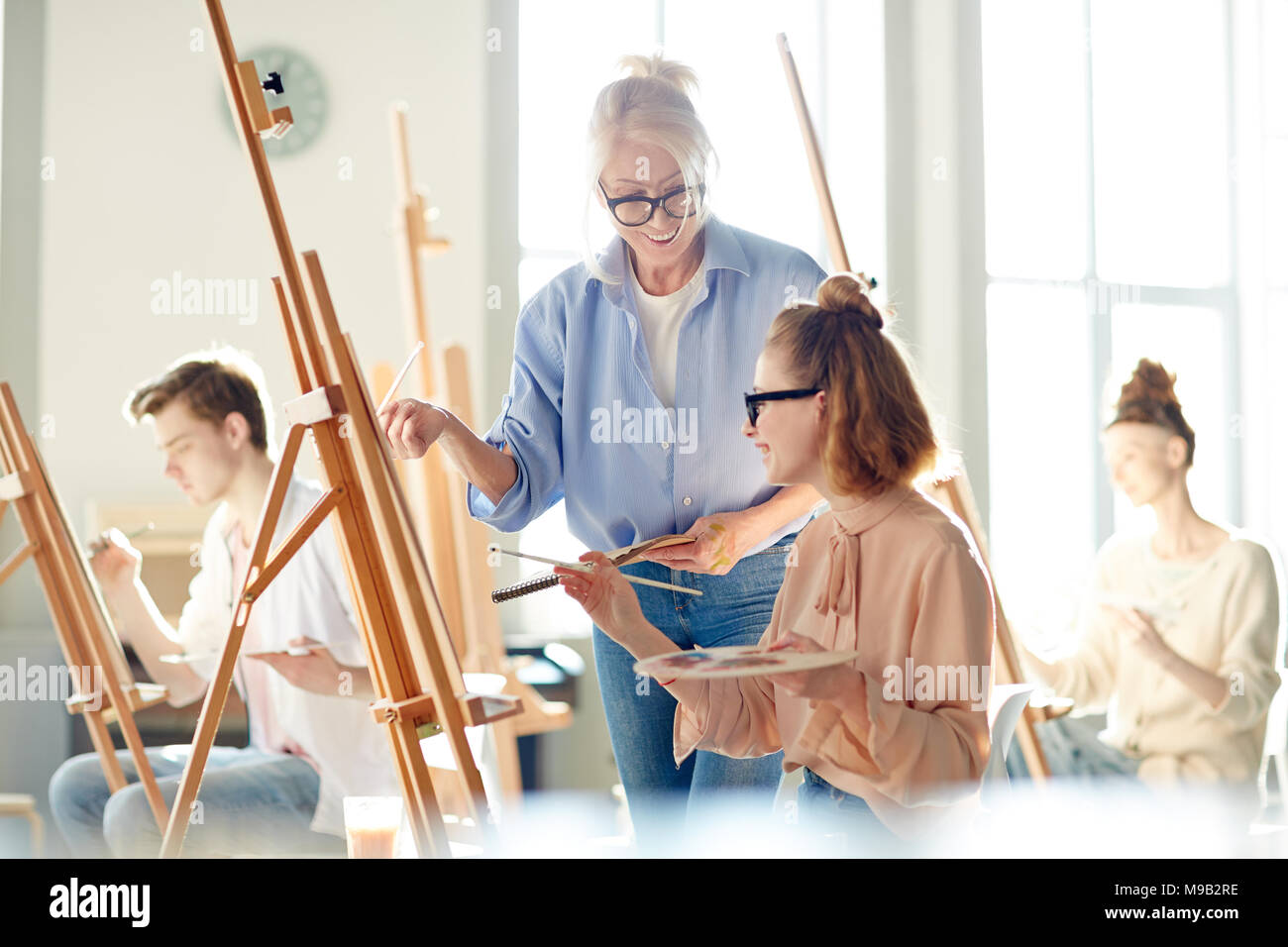 Lesson of painting Stock Photo - Alamy