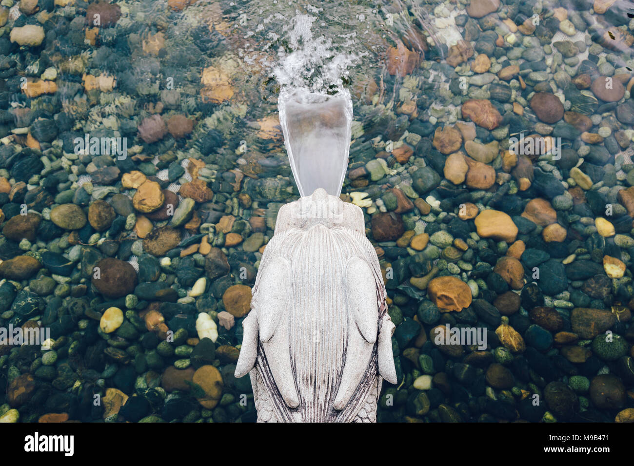 Chinese dragon head water fountain Stock Photo - Alamy