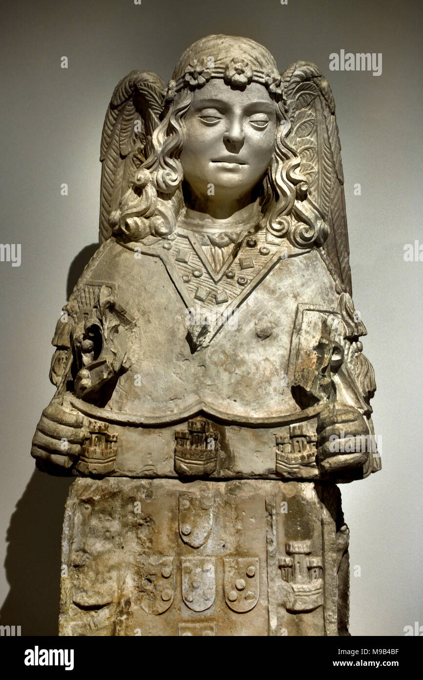 Heraldic Angel 190 x 64 x 46 cm 16th-century Manueline period, the Mosteiro de Santa Cruz ...