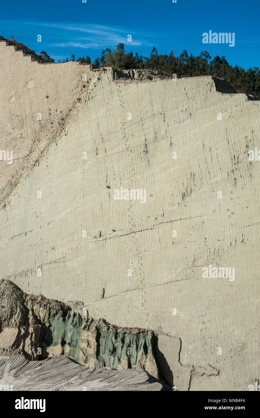 Dinosaur tracks on Cal Orck`o Cliff, Cretaceous Park in Sucre, Bolivia ...