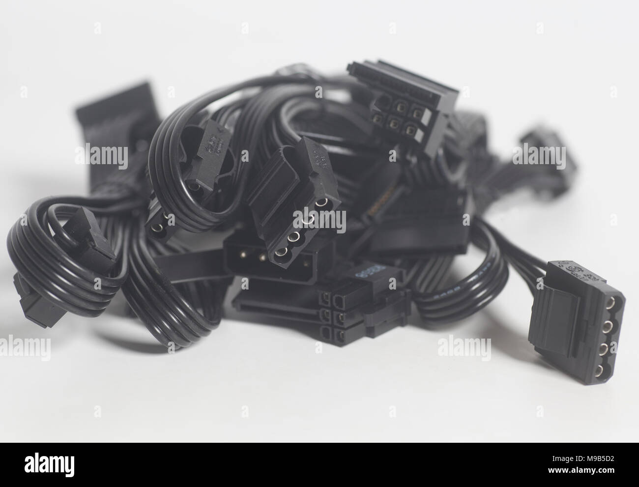 Computer Power Supply Cable on white background Stock Photo - Alamy