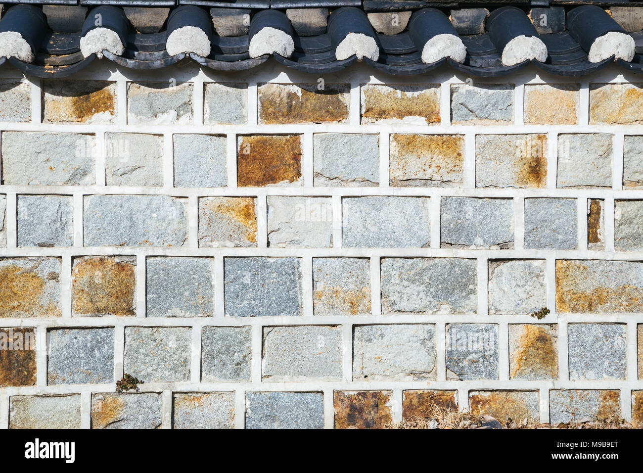 Korean traditional gray brick wall Stock Photo - Alamy