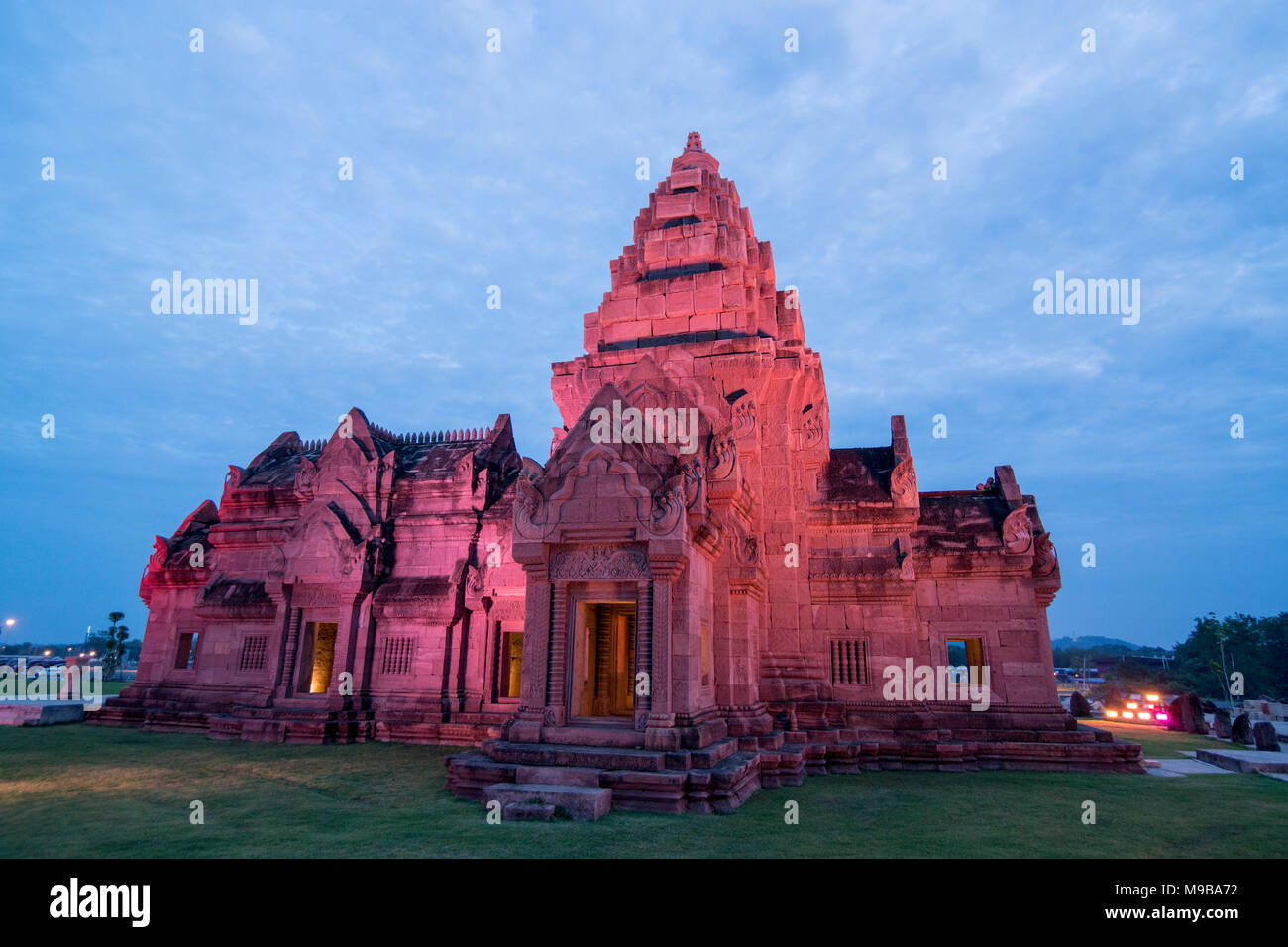 the recreated Khmer Temple of Buriram Castle in the city of Buriram in ...